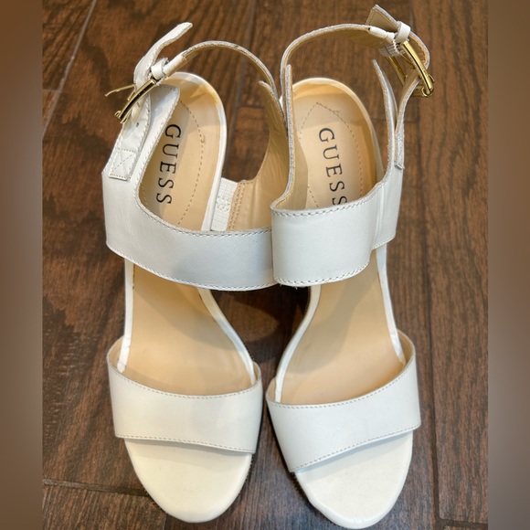 Guess | Shoes | Guess White Platform Sandals | Poshmark